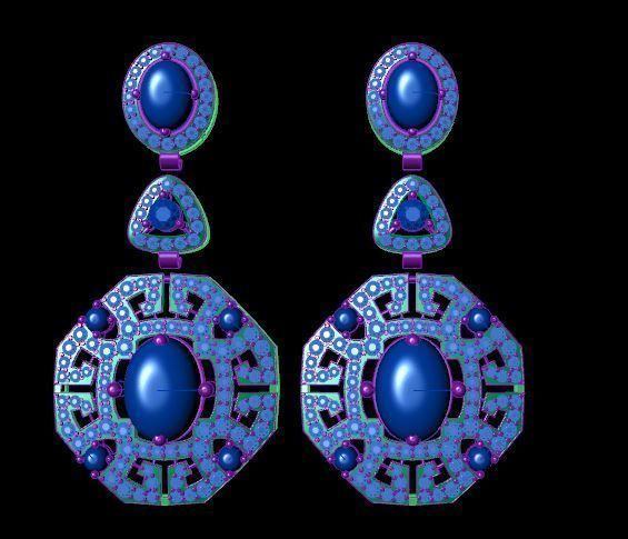 Earrings 3D model 3D printable | CGTrader