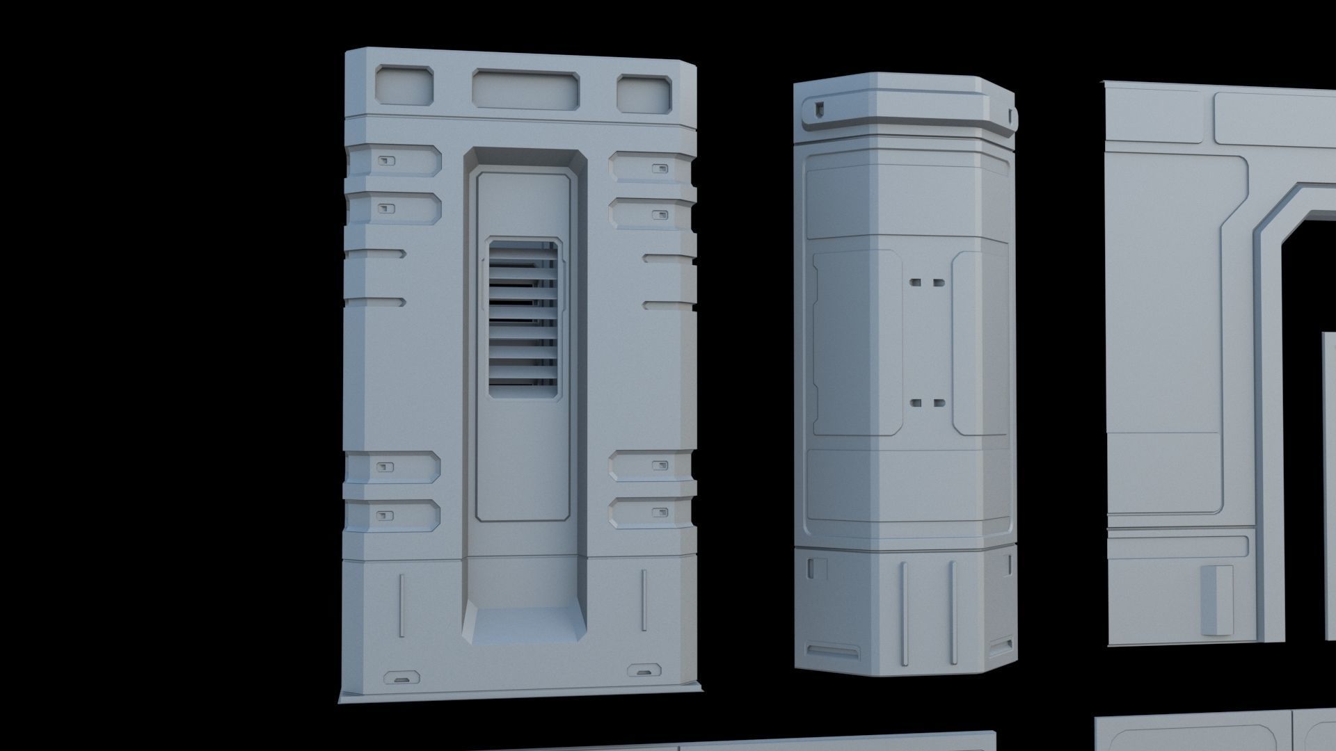 Sci-Fi Panel SET 2 3D model | CGTrader