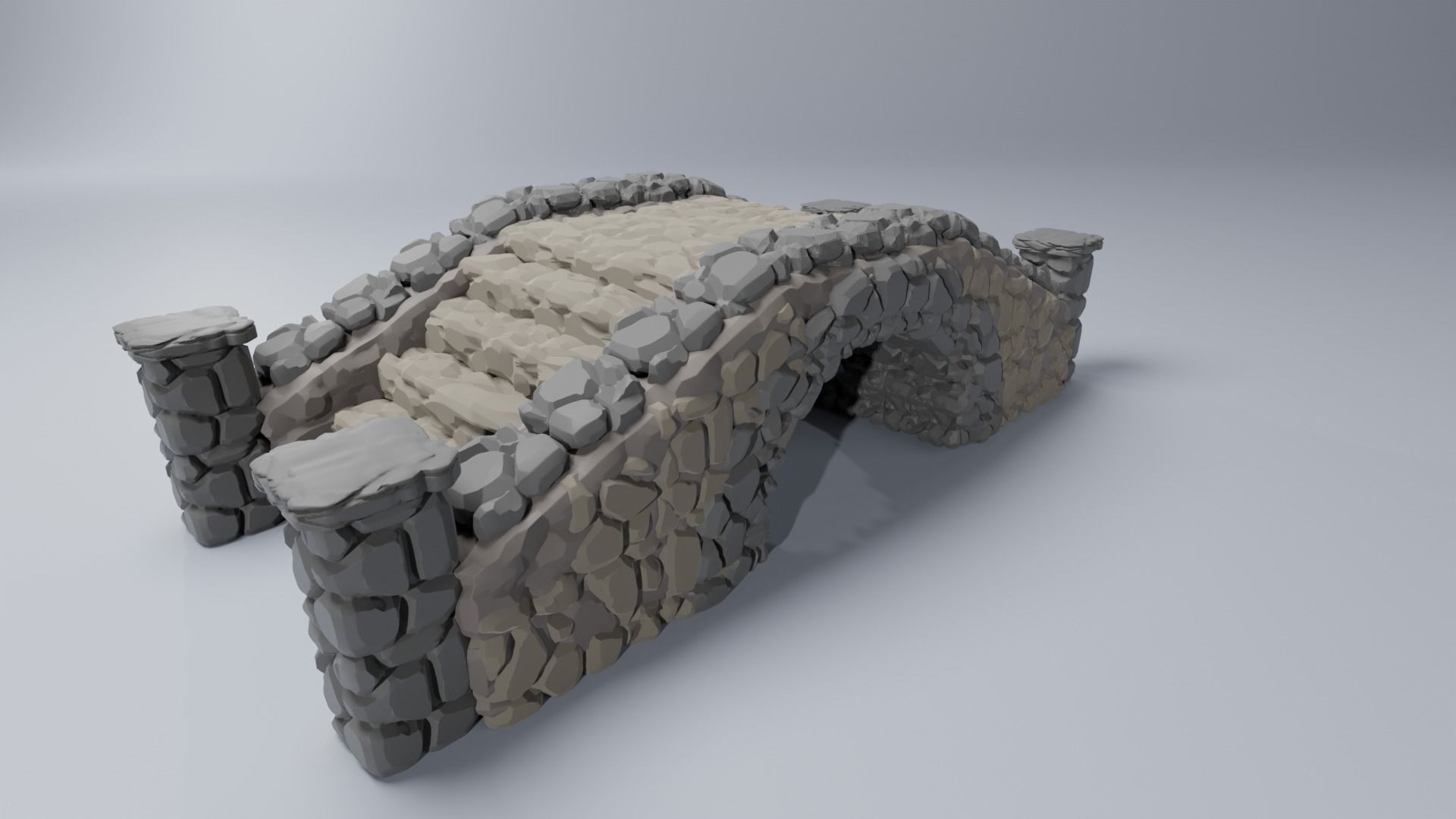 Stone Bridge 3D model 3D printable | CGTrader