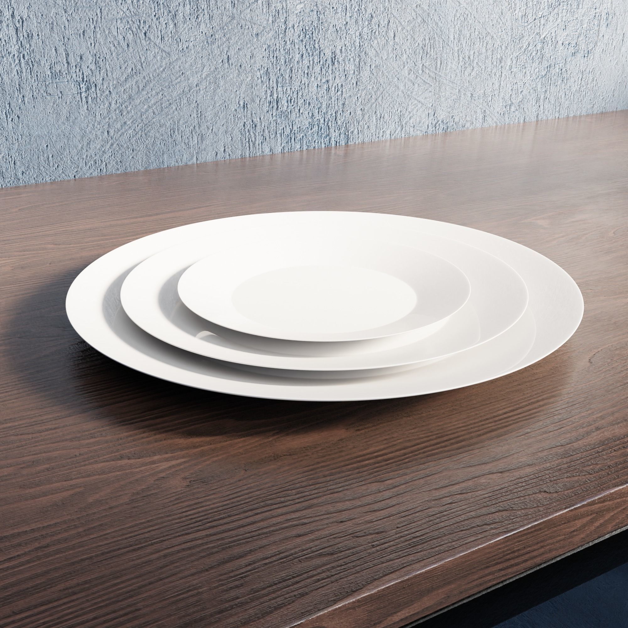 High Poly Plate Set Triple - Non material 3D model | CGTrader