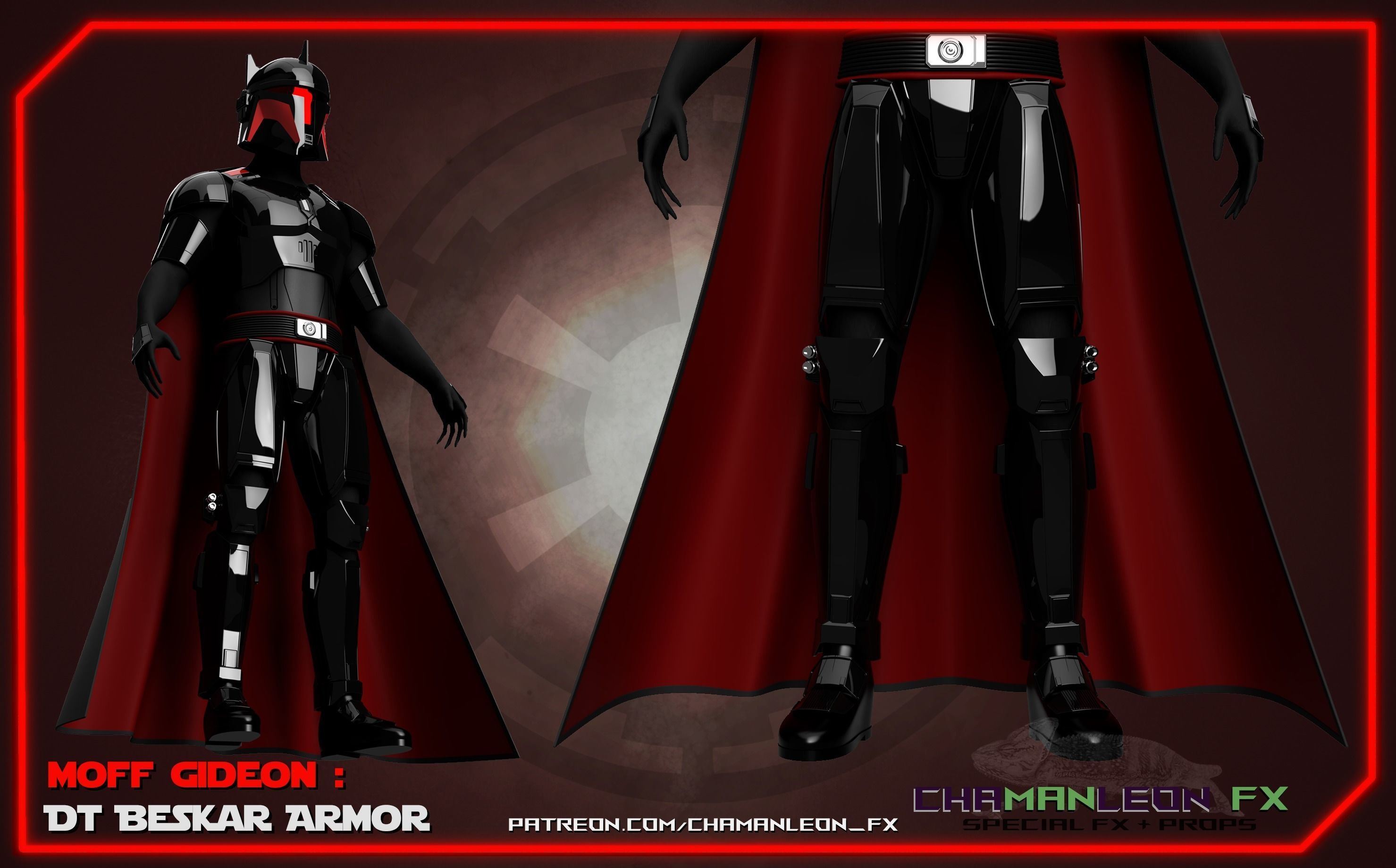 Moff Gideon Beskar Armor Bundle Mandalorian Cosplay 3D model 3D ...