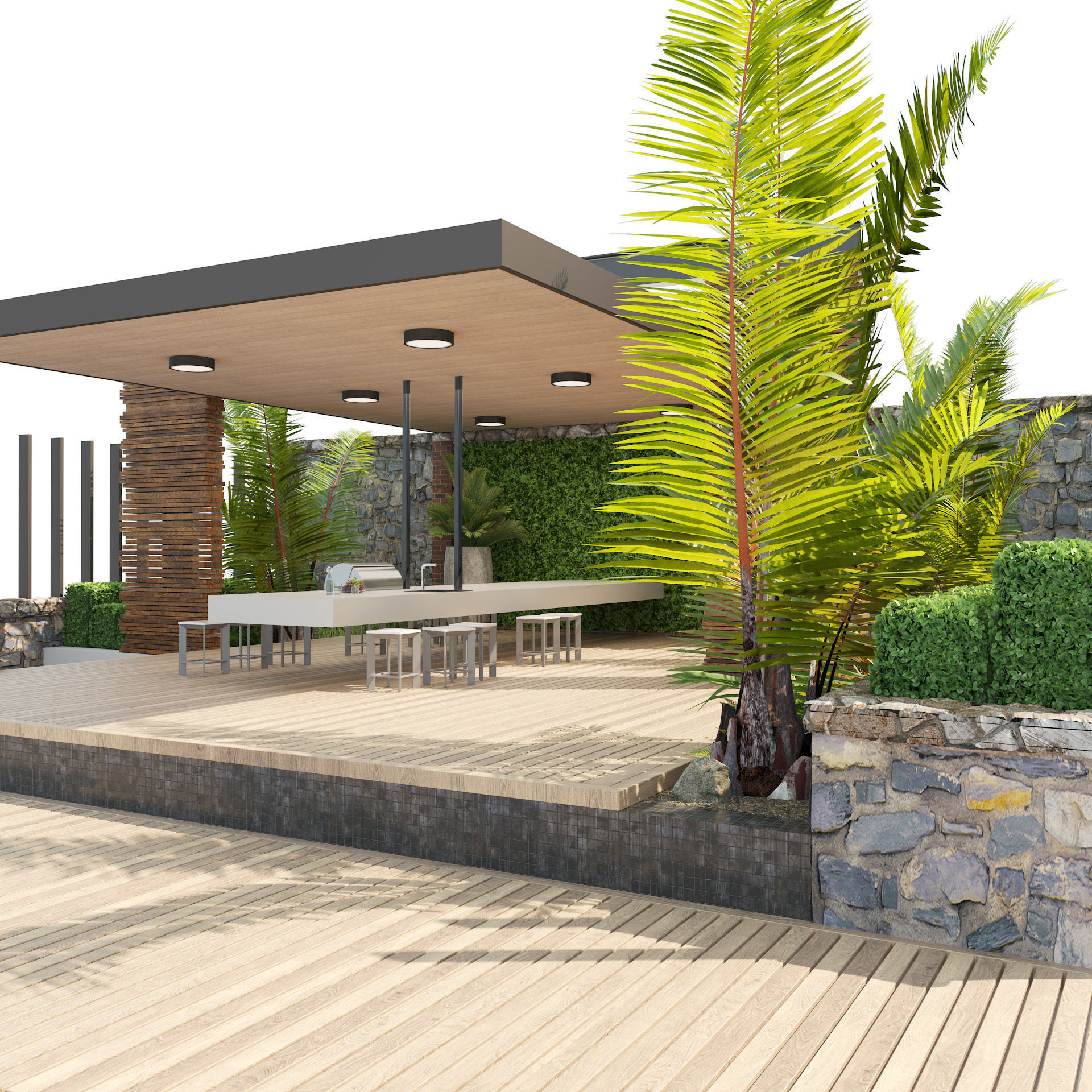 3D model Rooftop garden 3d model VR / AR / low-poly | CGTrader