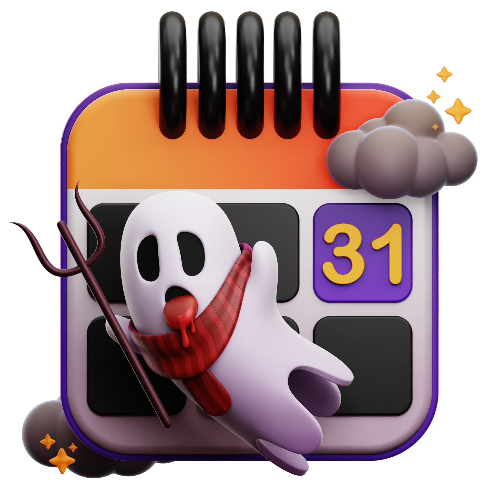 3D model Halloween Scary Boo Icon Pack 3D Model VR / AR / low-poly ...