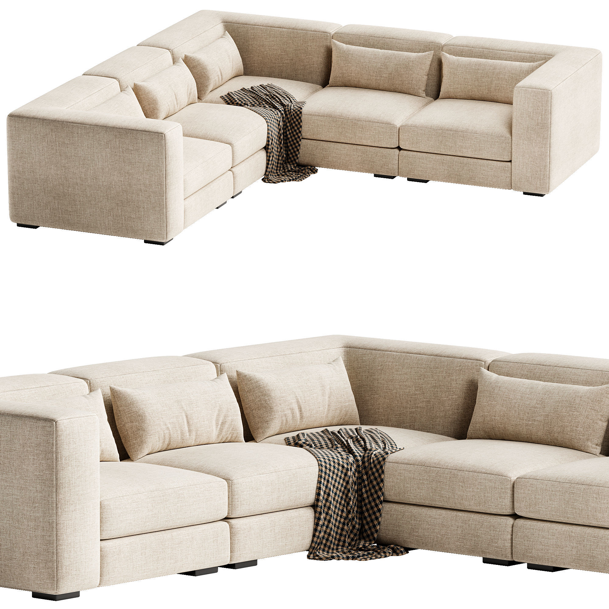 Sena 5 Piece Sectional 3D model | CGTrader