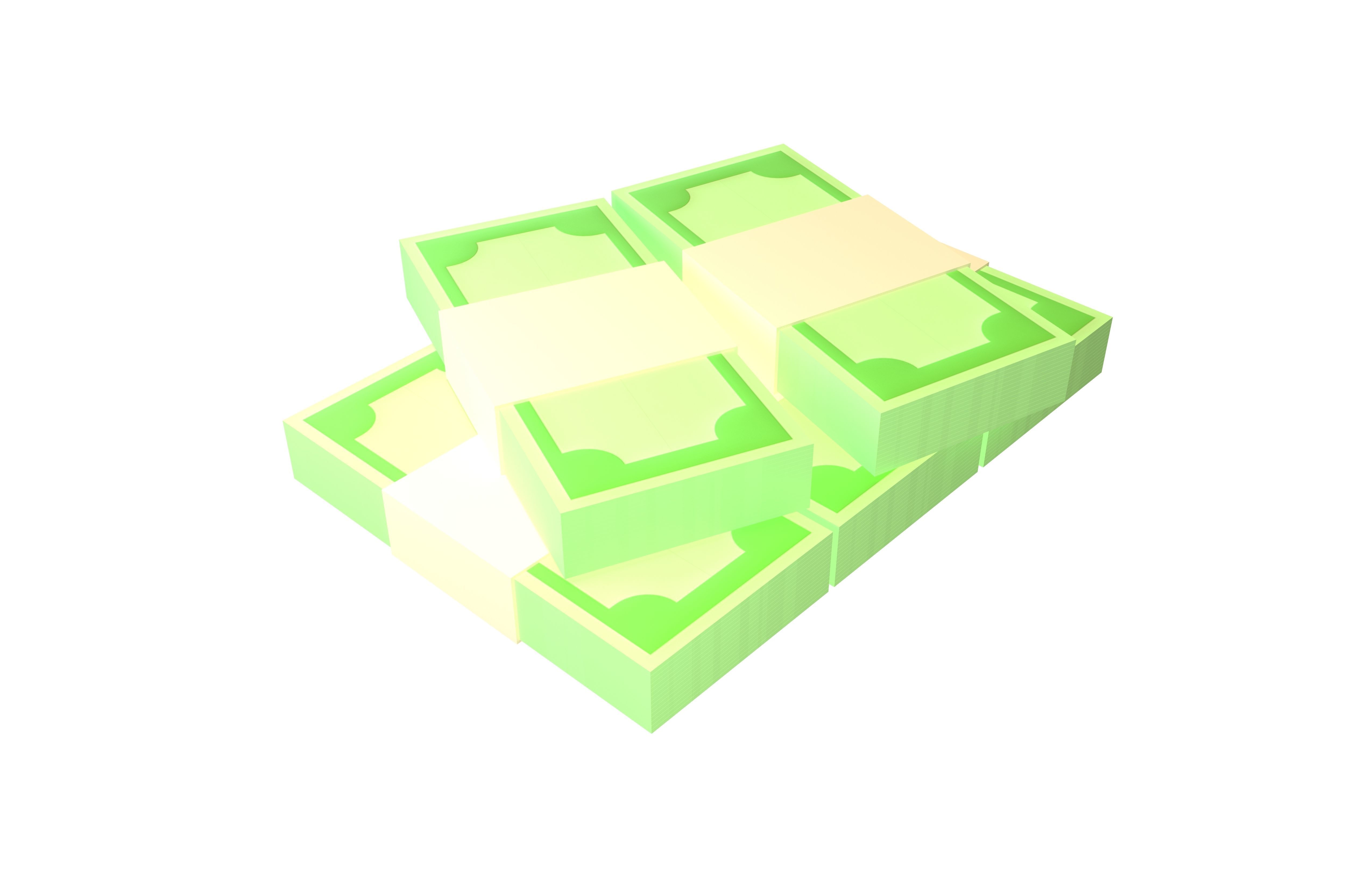 3D model Bundles Of Cartoon Money V4 001 VR / AR / low-poly | CGTrader