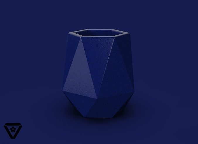 44 Facet Geometric Origami Planter Pot V2 Edna 3D model 3D printable ...