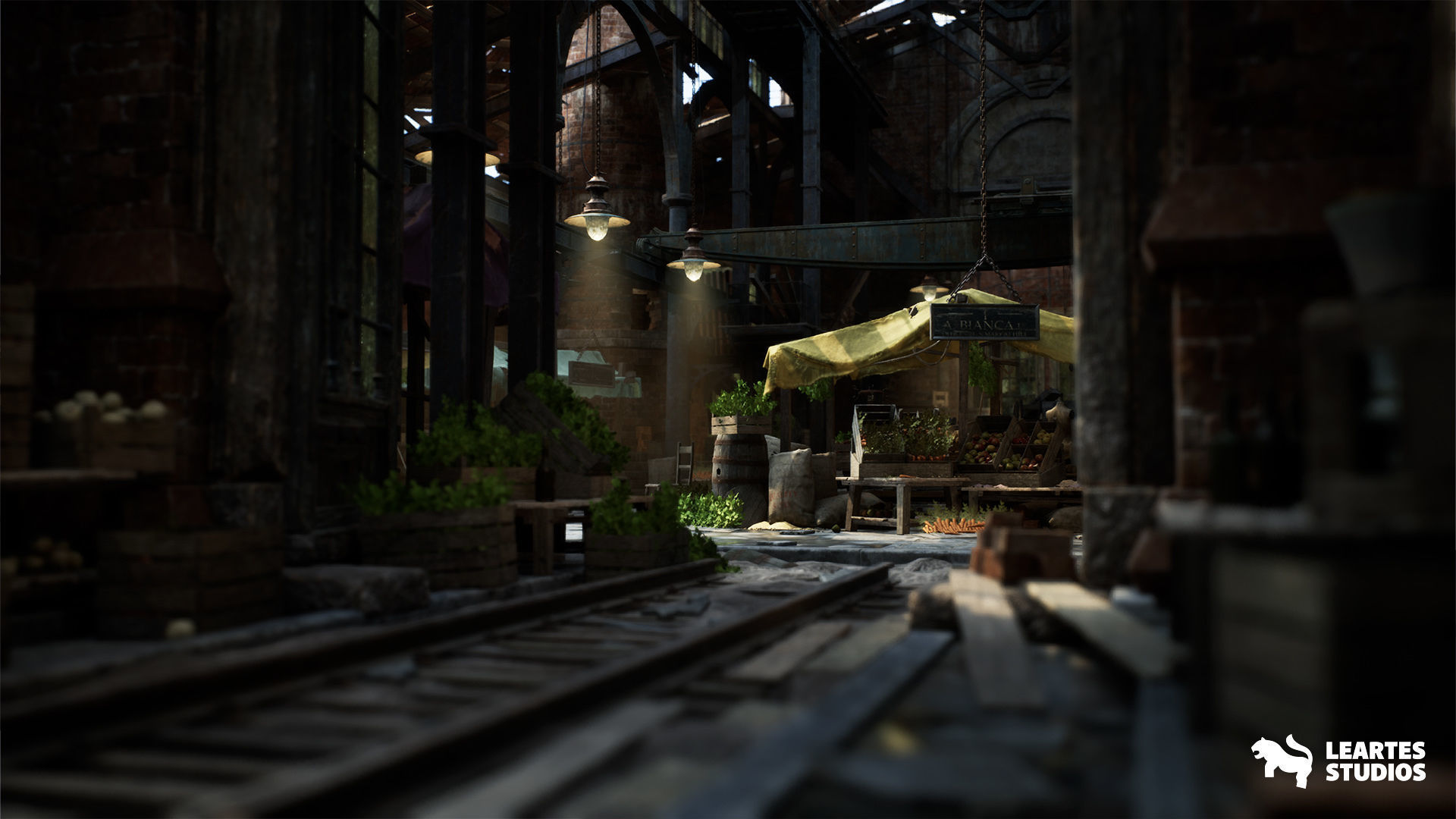 3D model Victorian Market in Abandoned Factory Building VR / AR / low ...