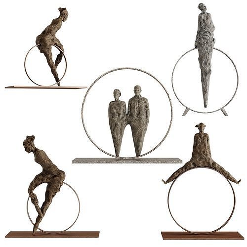 3D model Human Sculptures 15 in circles VR / AR / low-poly | CGTrader