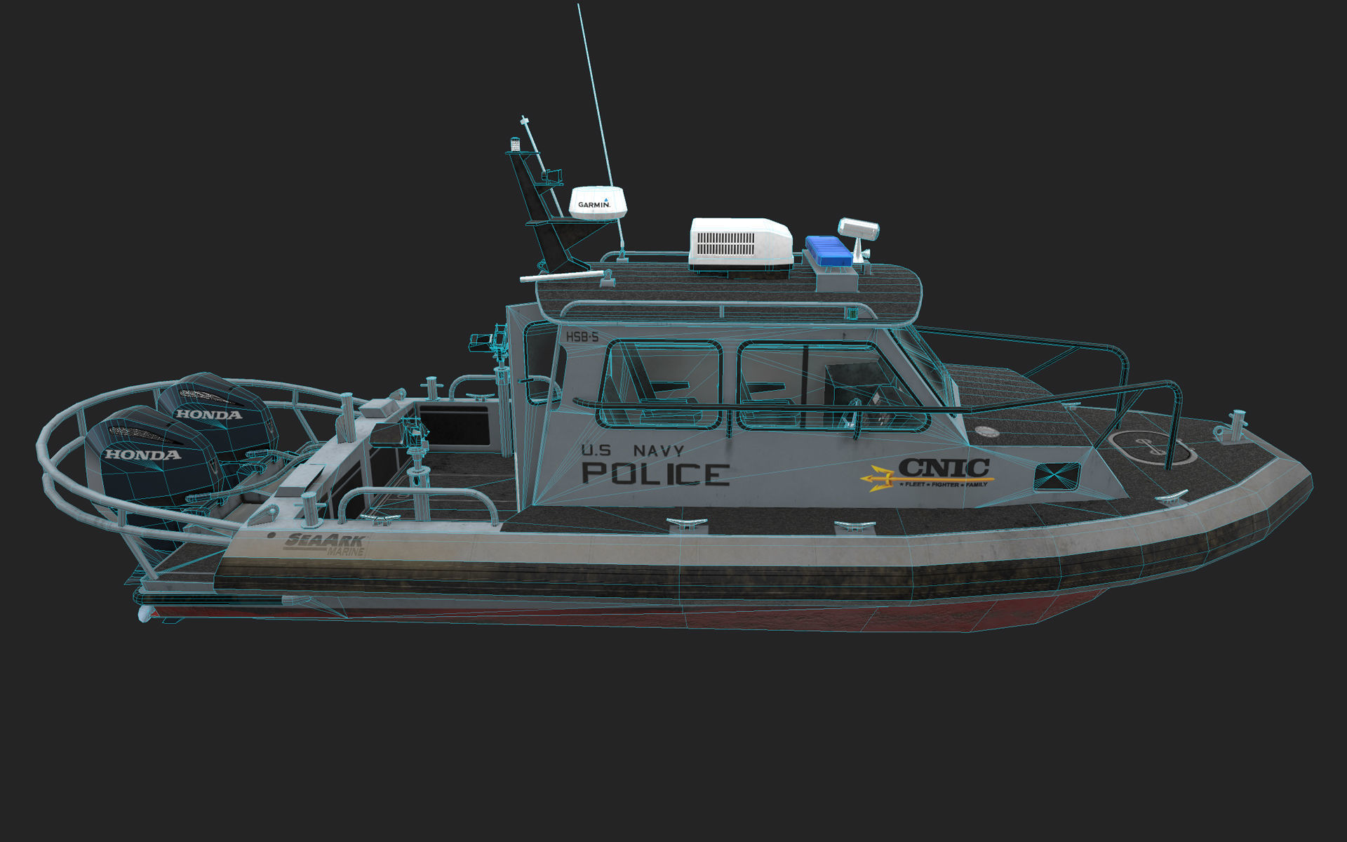 3D model SeaArk US Navy Police VR / AR / low-poly | CGTrader