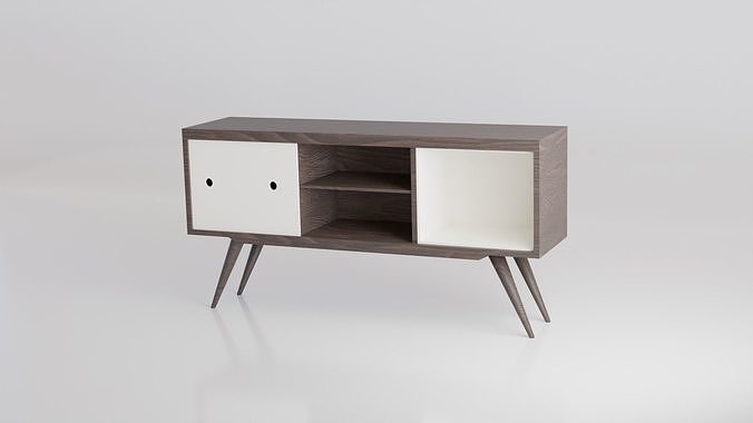 TV Rack Shelf Retro 3D model | CGTrader