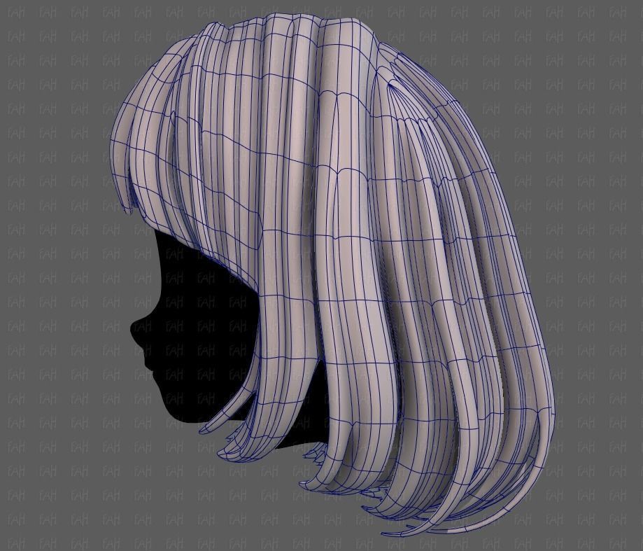 3D model 3D Hair style for girl V113 VR / AR / low-poly | CGTrader