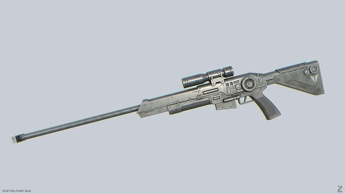 3D model Scifi military gun VR / AR / low-poly | CGTrader
