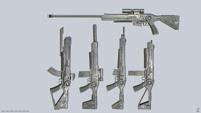 Scifi military gun 3D Model Collection | CGTrader