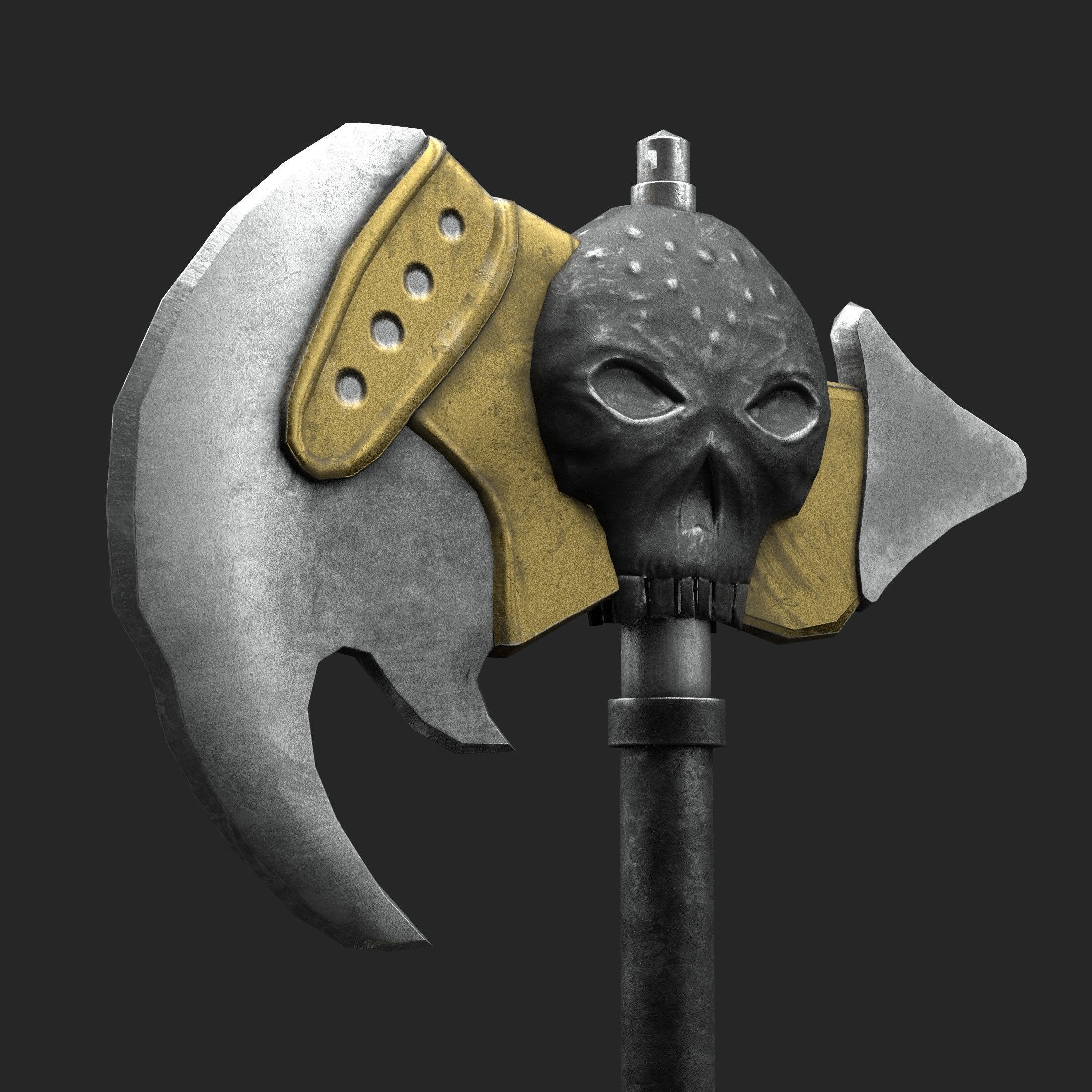 3D model Diablo Inspired Great Axe - Skull Axe VR / AR / low-poly | CGTrader