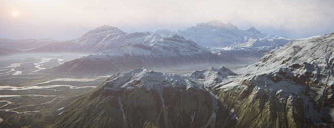 Iceland Mountains Environment - Unity 2017-18-19 Projects 3D model ...