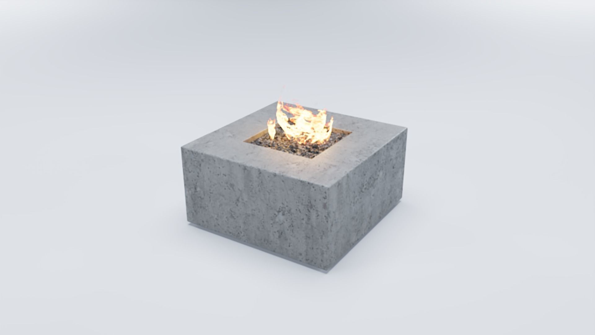 Stone and concrete bonfire 3D model | CGTrader