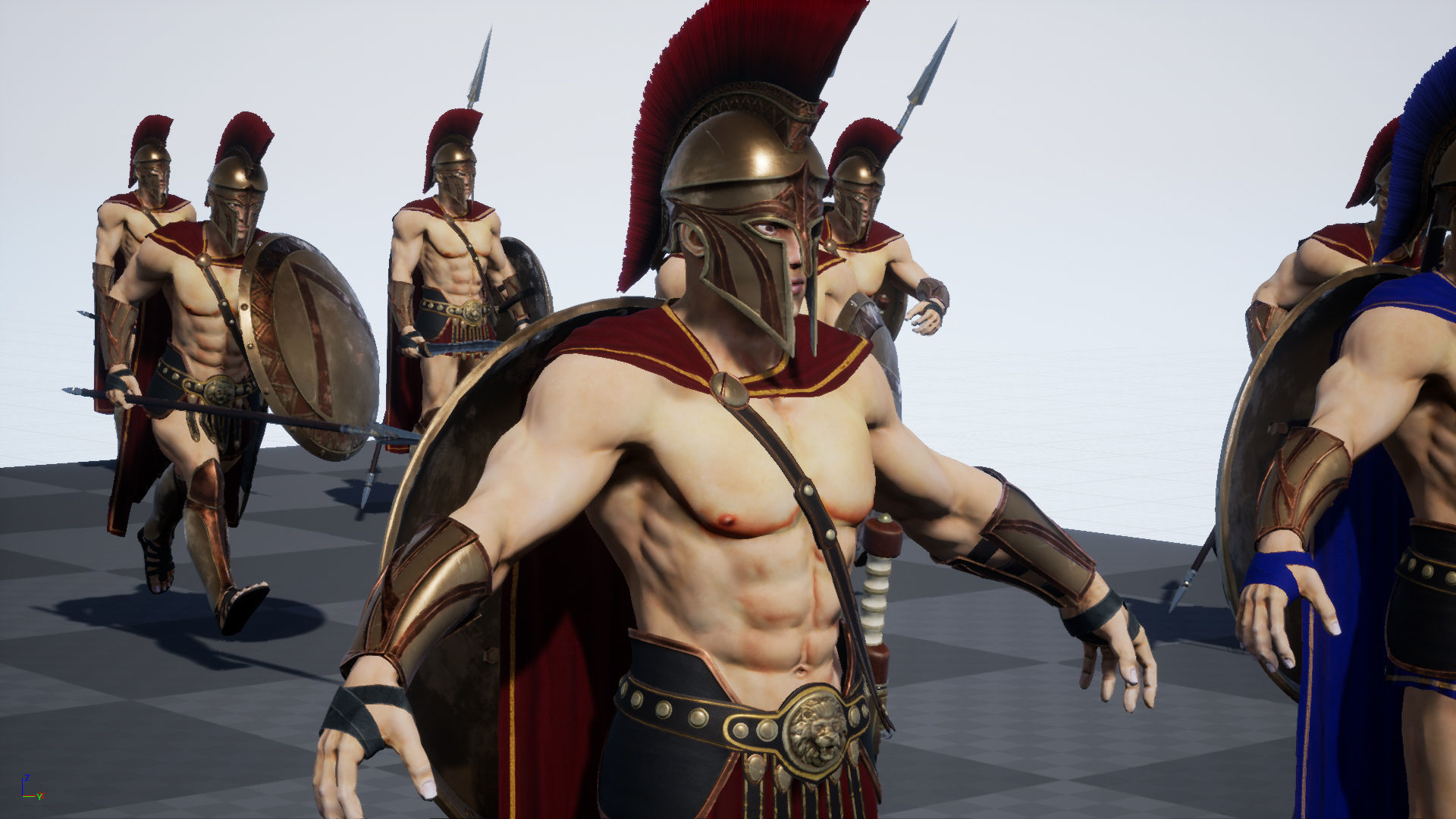3D model Low-poly model of the character Spartan VR / AR / low-poly ...