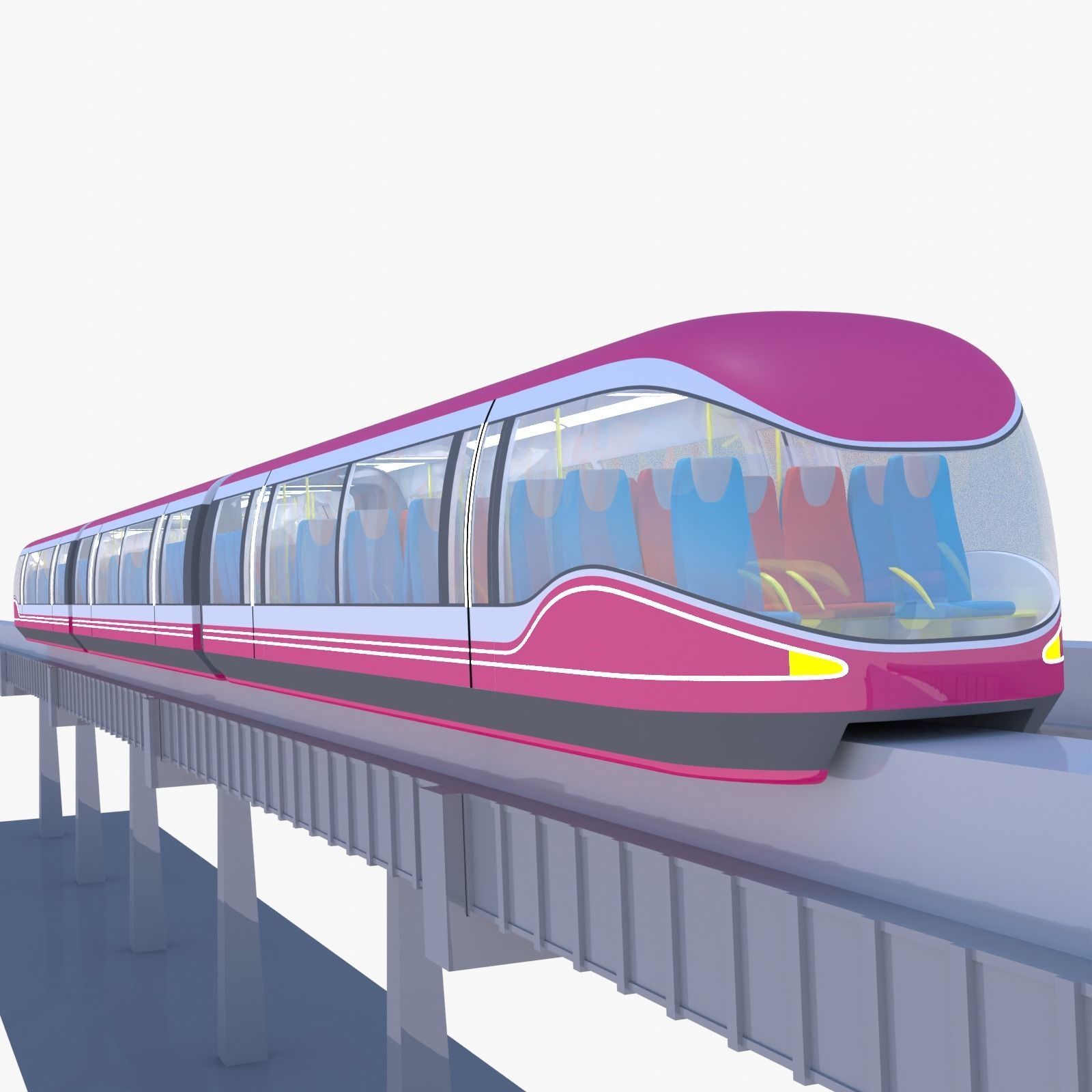 Future monorail train 2023 III 3D model | CGTrader