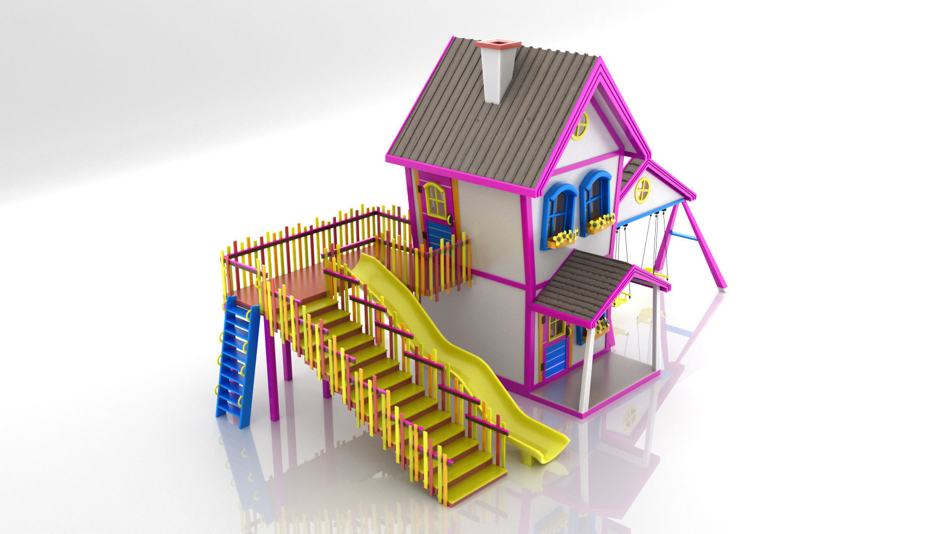 CHILDREN HOUSE COLORFUL 3D model | CGTrader