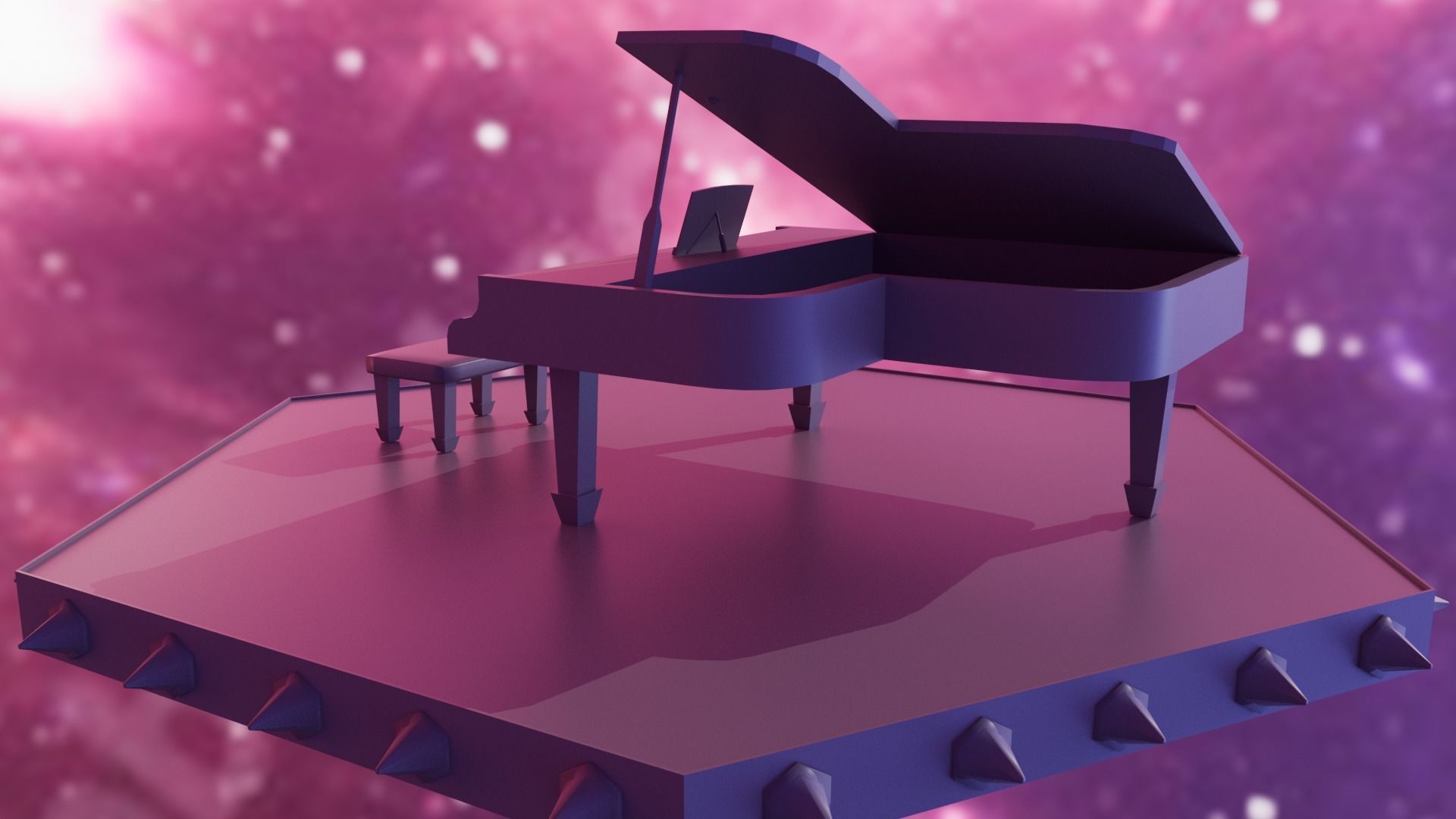 3D model Piano VR / AR / low-poly | CGTrader