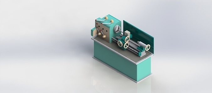 Lathe Machine 3D model animated rigged | CGTrader