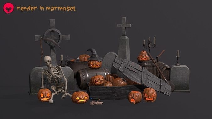 3D model Halloween pack VR / AR / low-poly | CGTrader