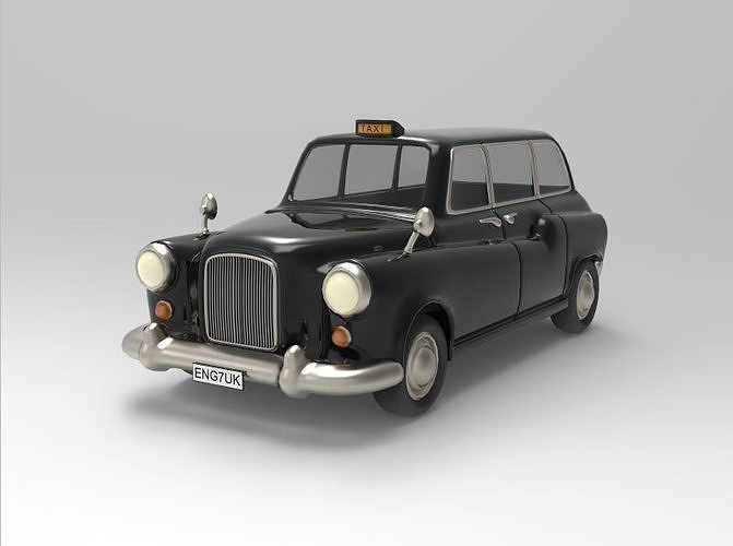 3D model LowPoly Realistic Game Ready Austin FX4 Old Classic London ...