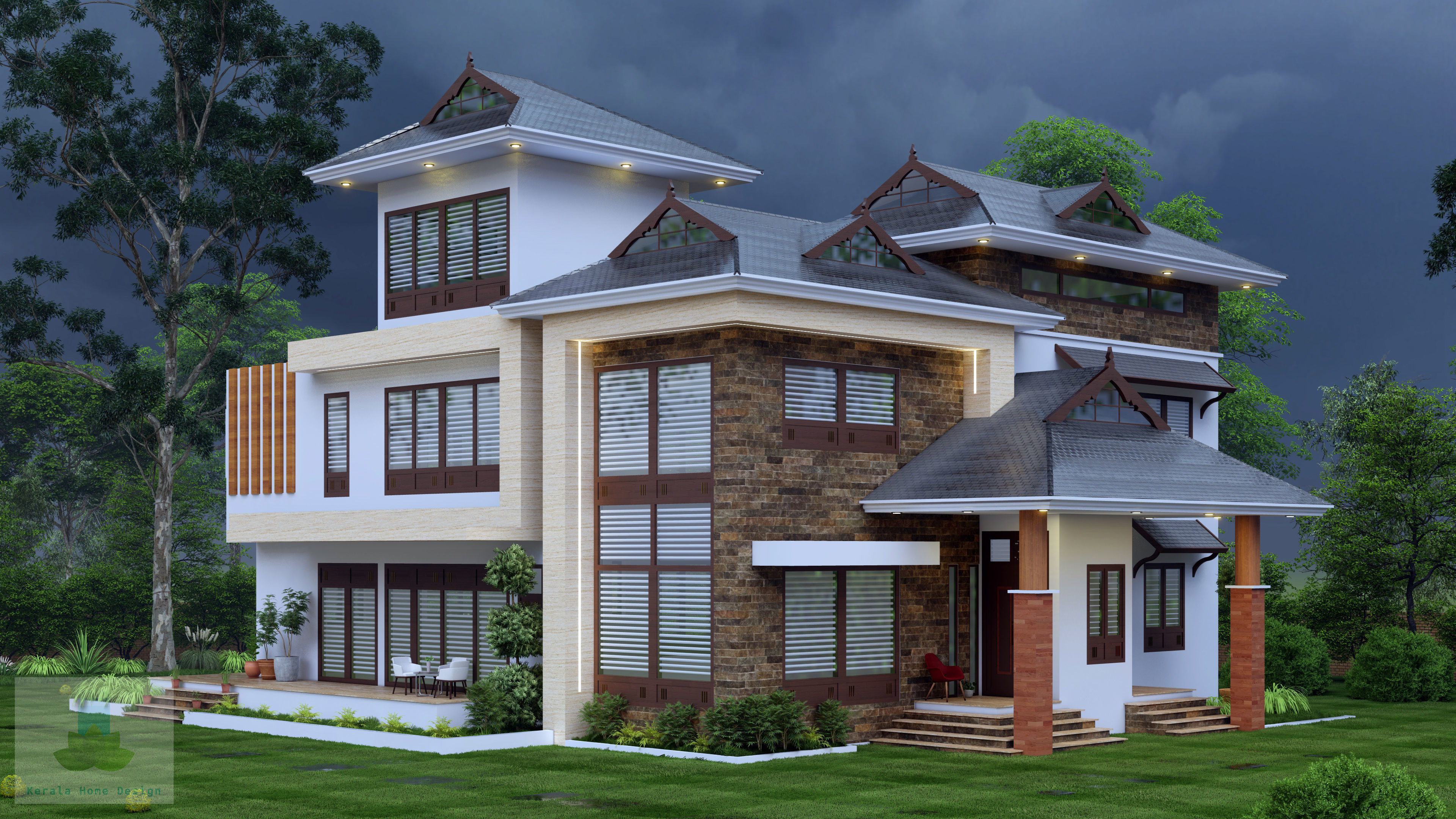 modern traditional house design 3D model | CGTrader