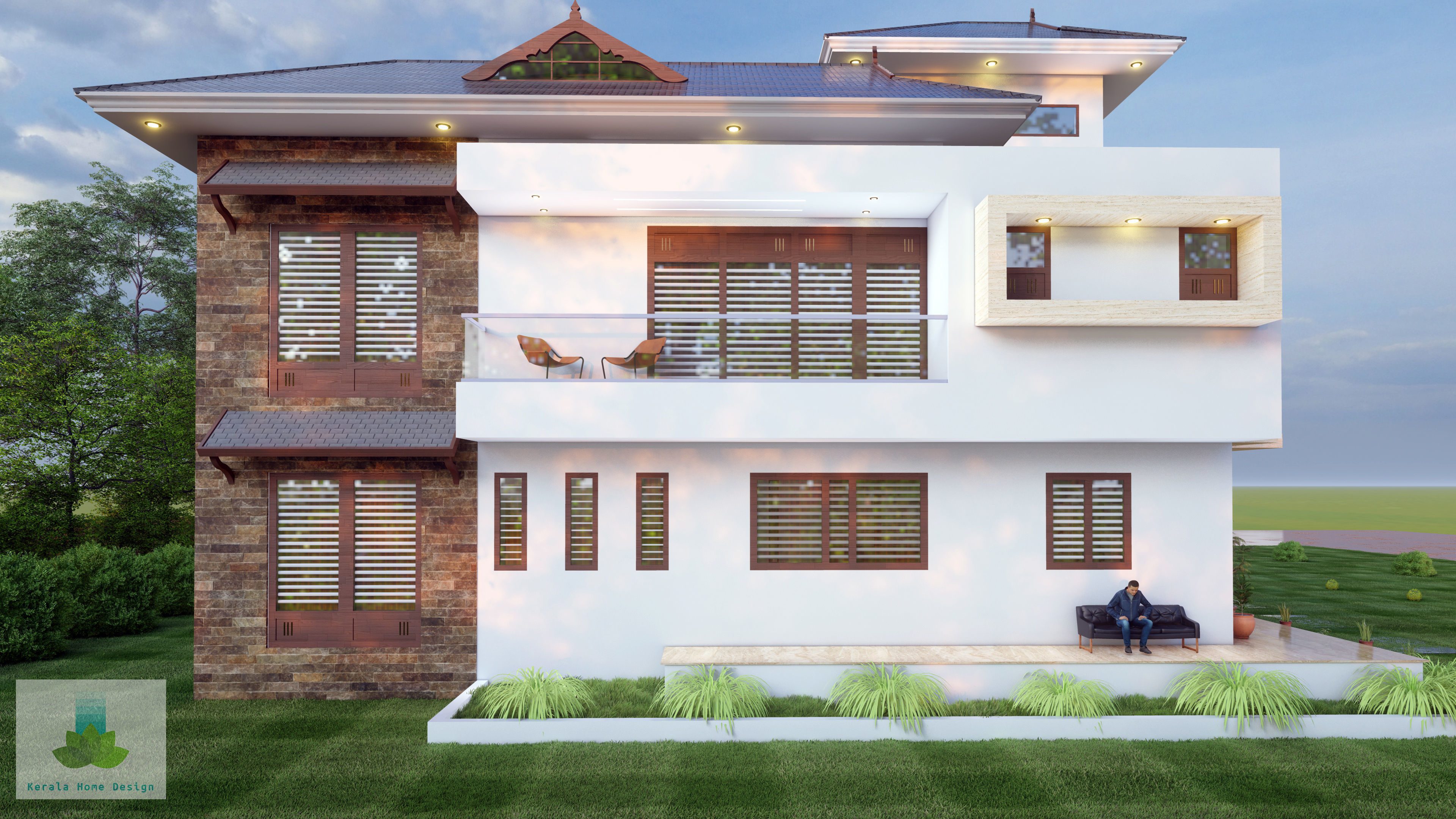 modern traditional house design 3D model | CGTrader