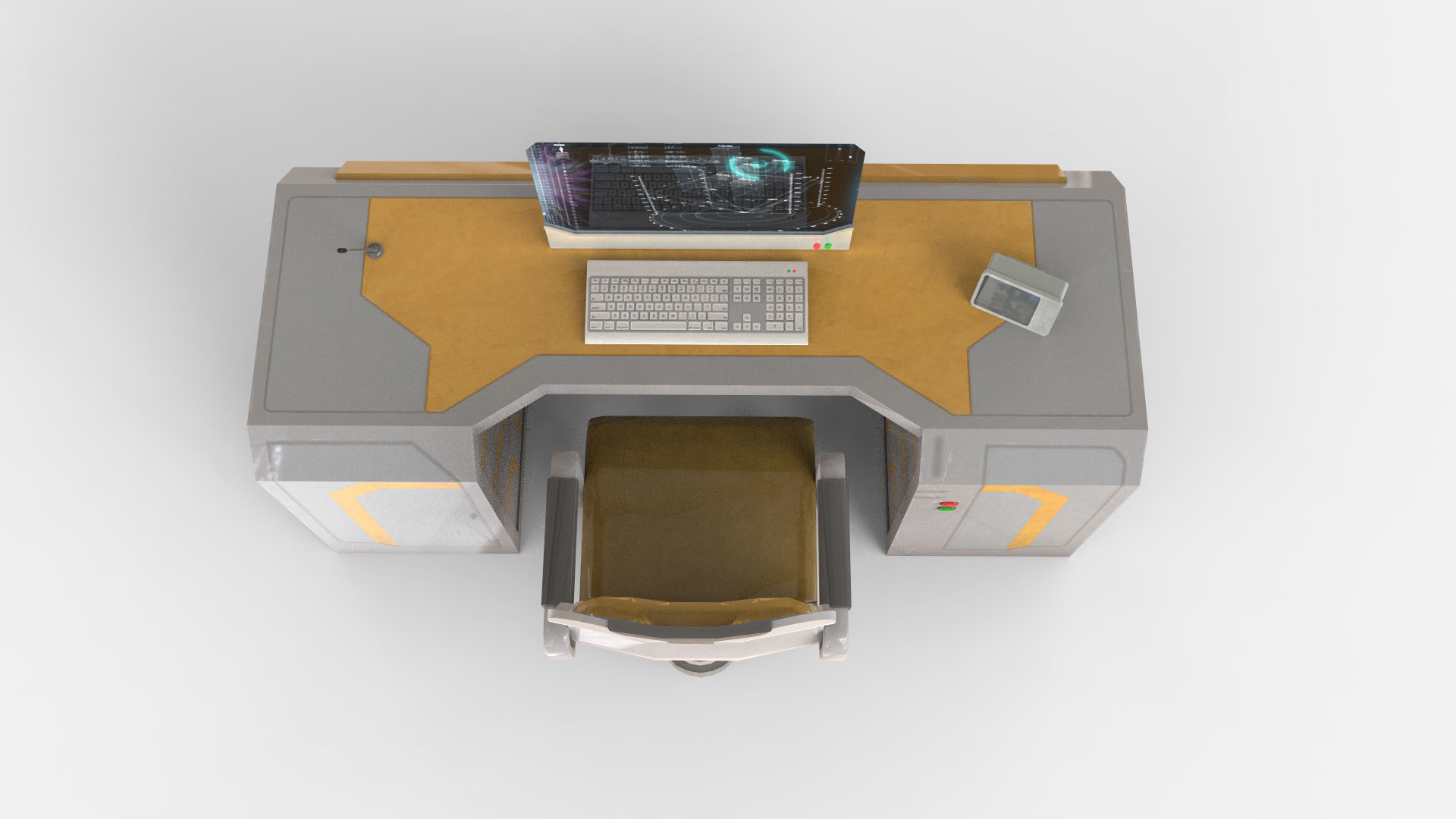 3D model Futuristic Desk VR / AR / low-poly | CGTrader