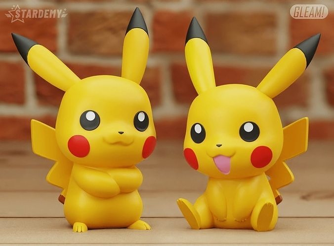 PIKACHU CHIBI 2 DIFF MODELS PRINT IN PLACE NO SUPPORTS 3D model 3D ...