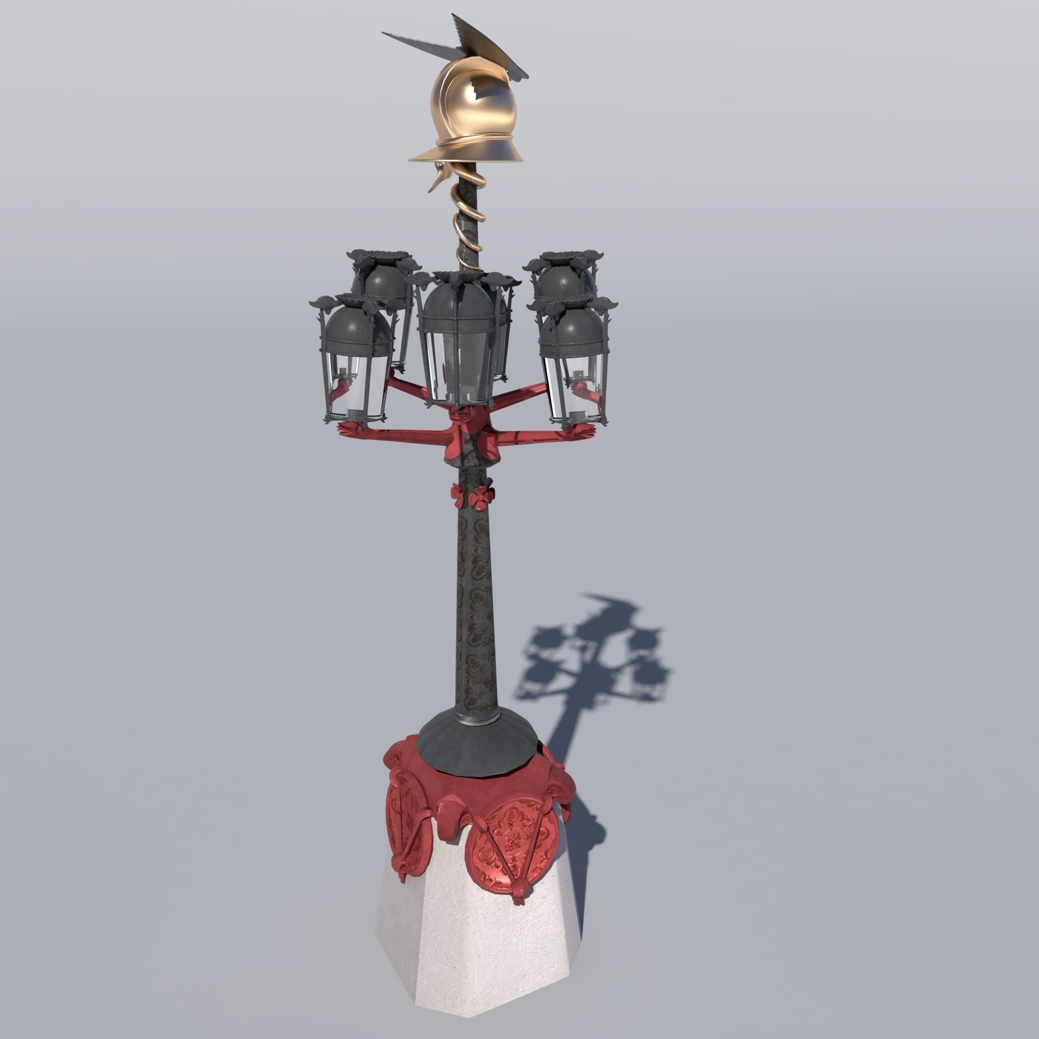 3D model Lamp Post - Royal Light Gothic Street Light VR / AR / low-poly ...