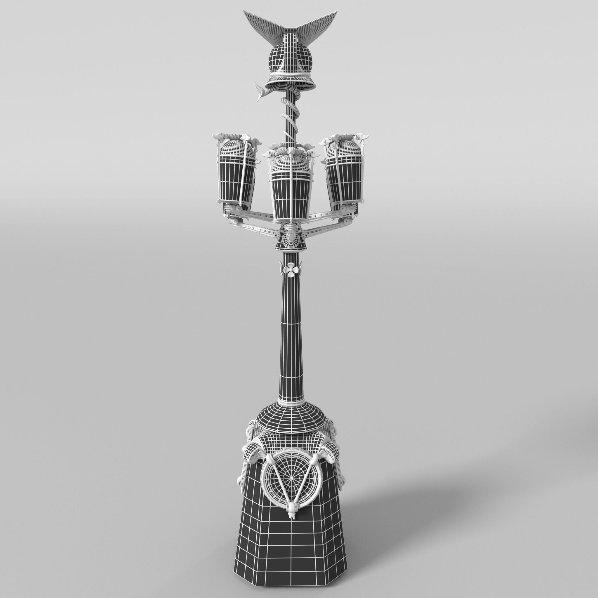 3D model Lamp Post - Royal Light Gothic Street Light VR / AR / low-poly ...