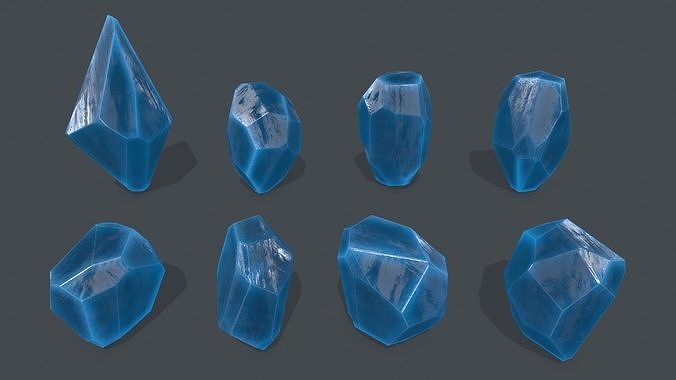 3D model crystal set 1 VR / AR / low-poly | CGTrader