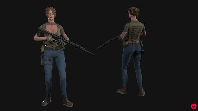 3D model Survivor Girl Character v1 VR / AR / low-poly | CGTrader