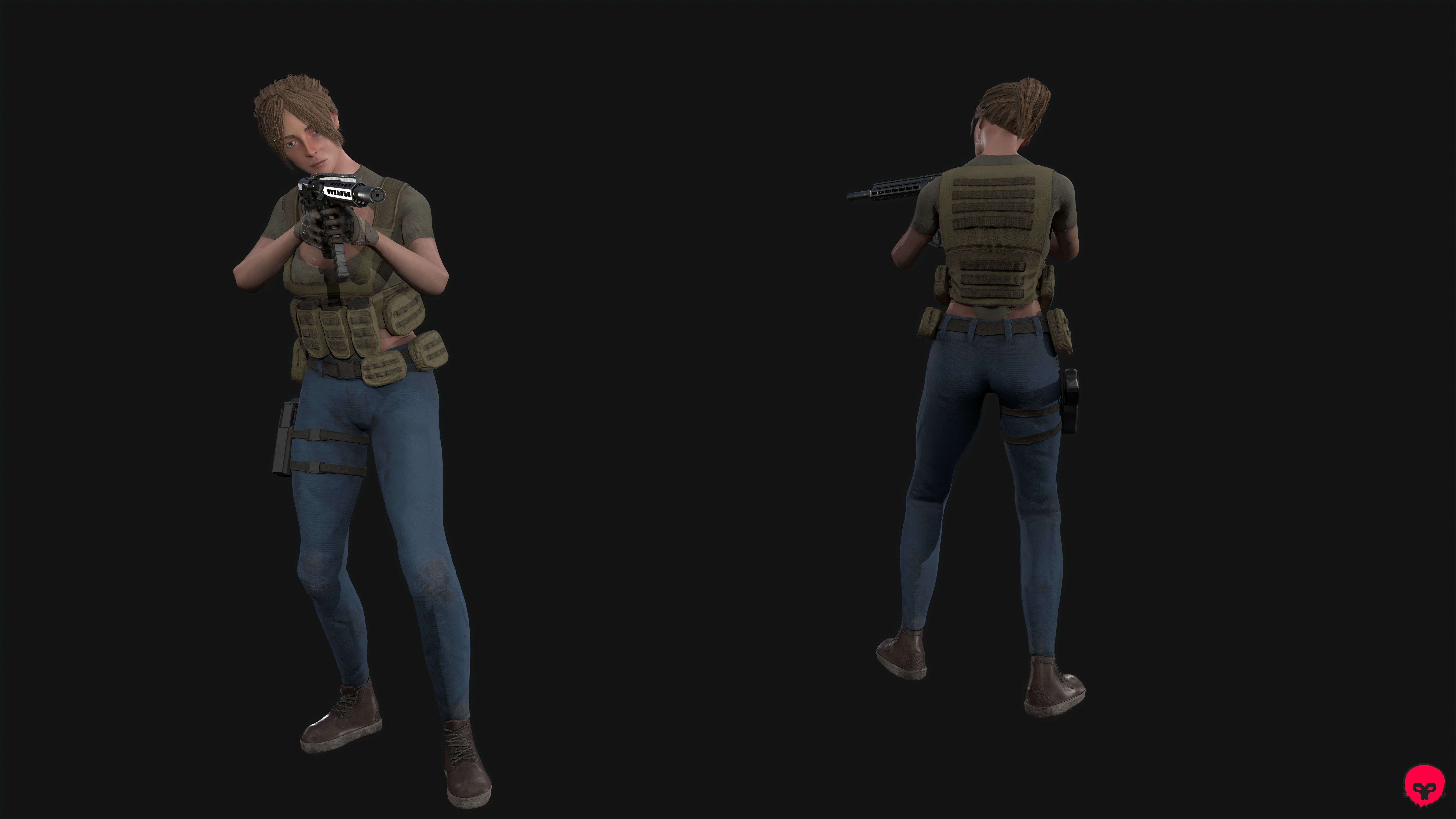 3D model Survivor Girl Character v1 VR / AR / low-poly | CGTrader