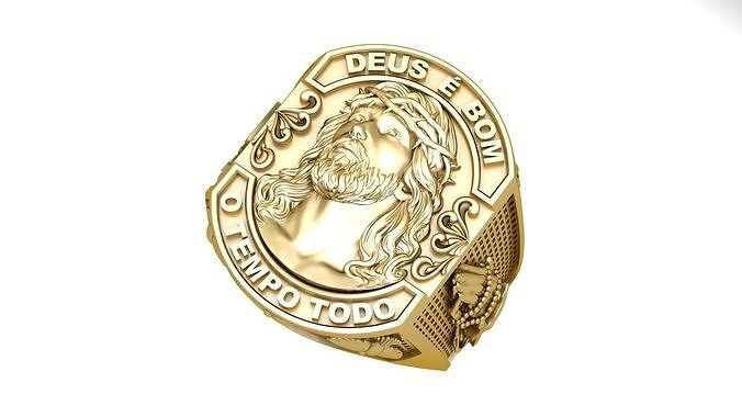 custom jesus ring 3D model 3D printable | CGTrader