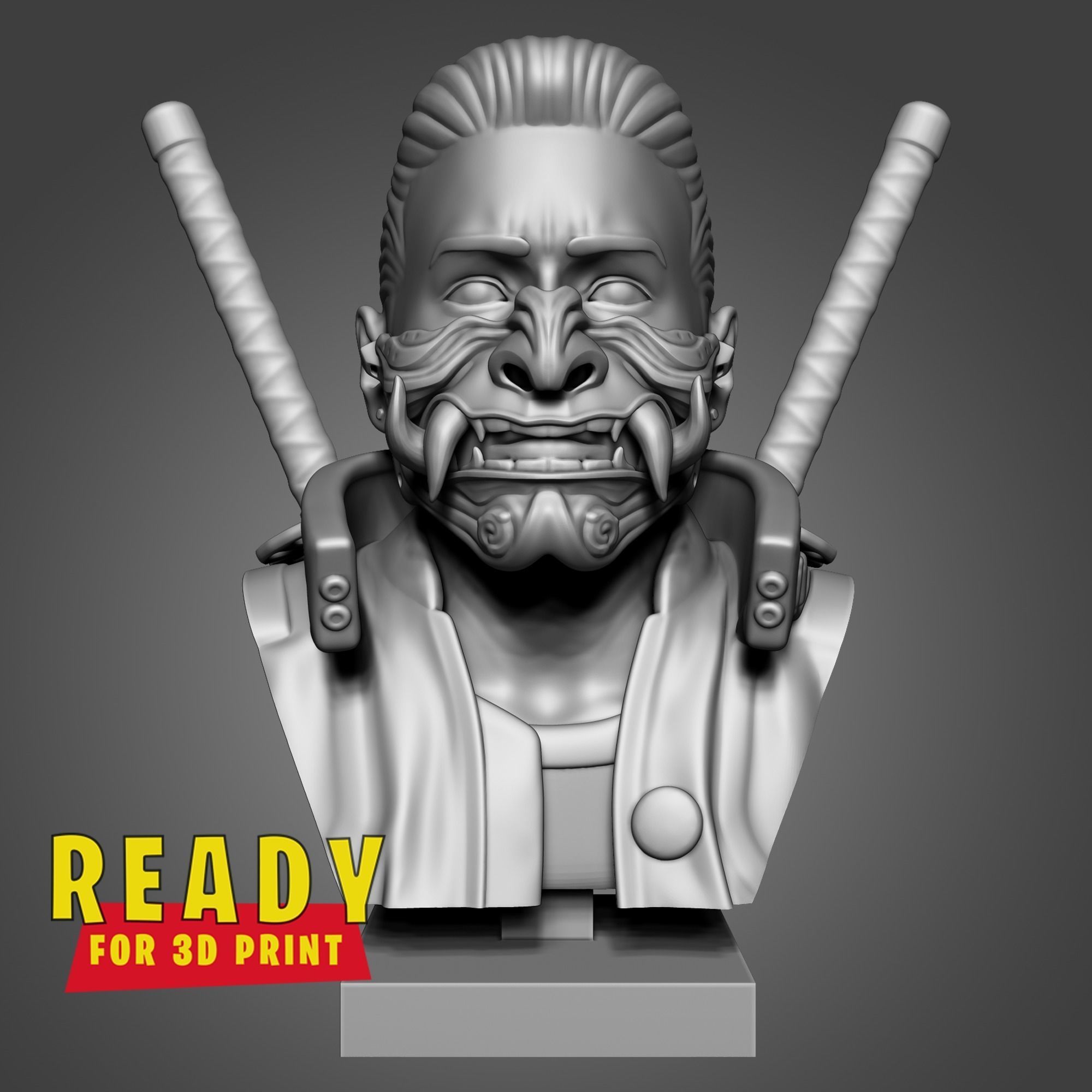 Samurai Bust 3D model 3D printable | CGTrader