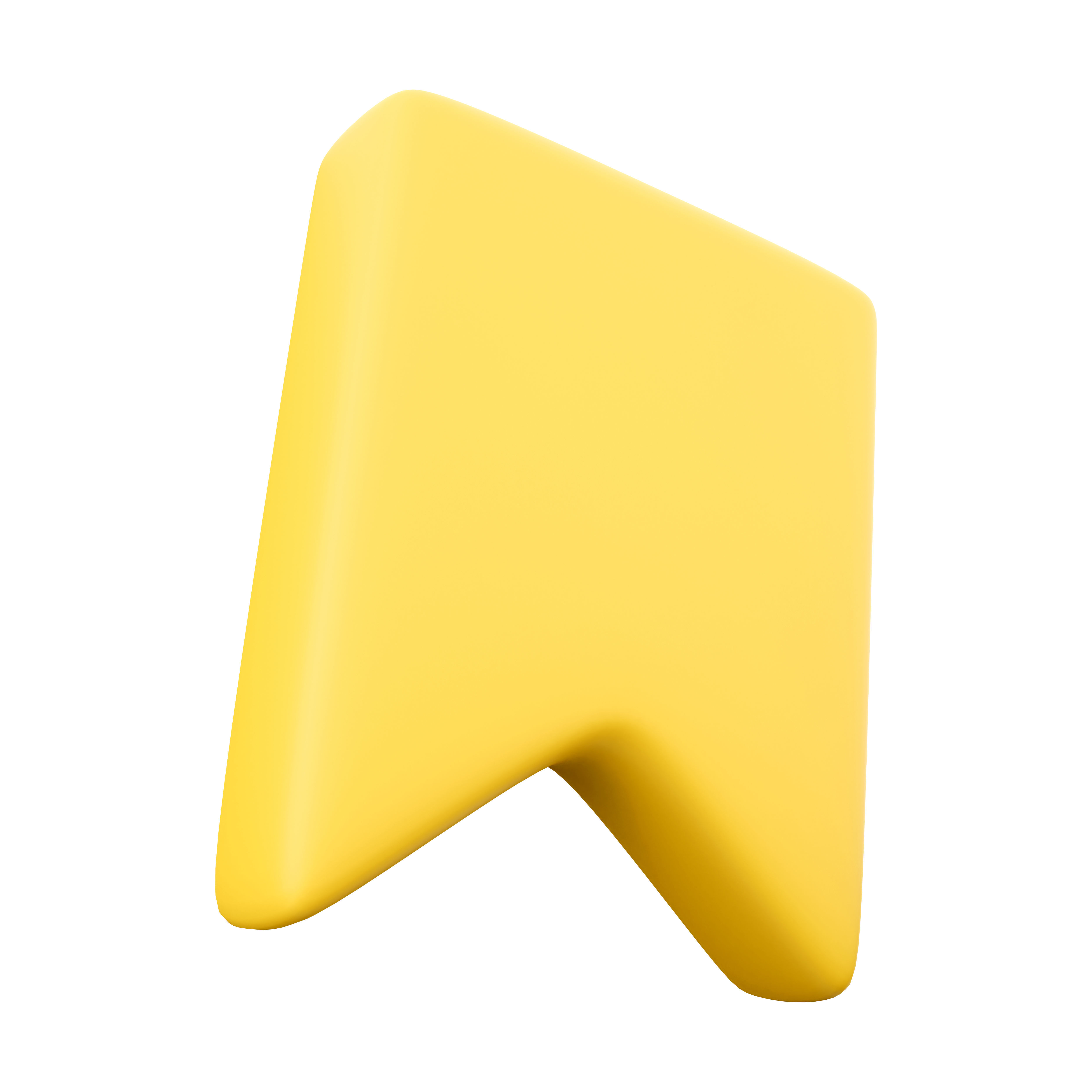 3d yellow bookmark flag cartoon icon 3D model | CGTrader