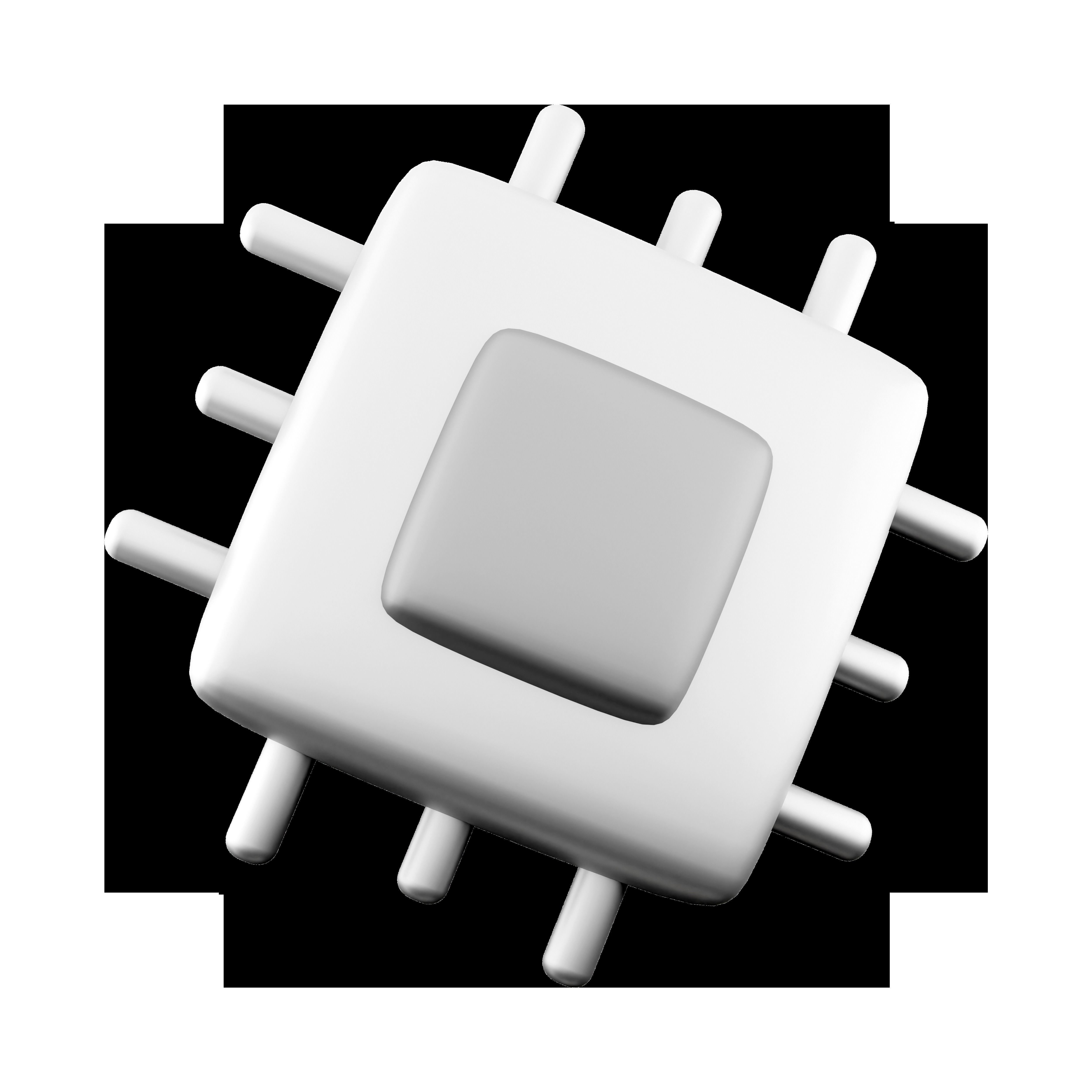 3d Microchip line icon 3D model | CGTrader