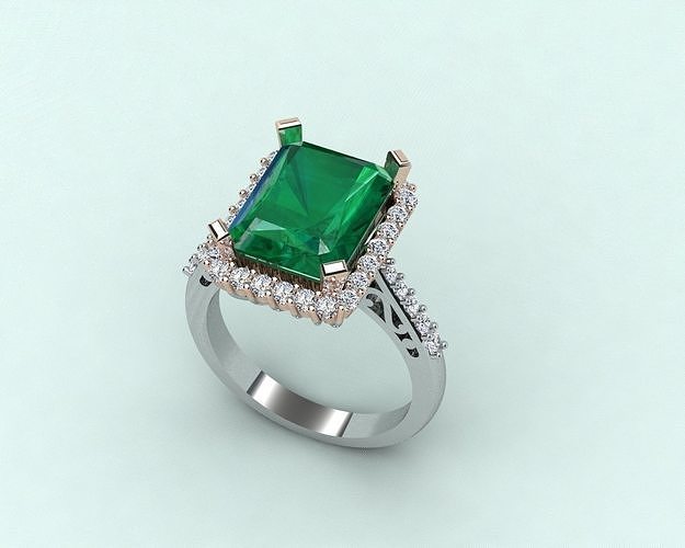 Classic Emerald Ring 3D model 3D printable | CGTrader