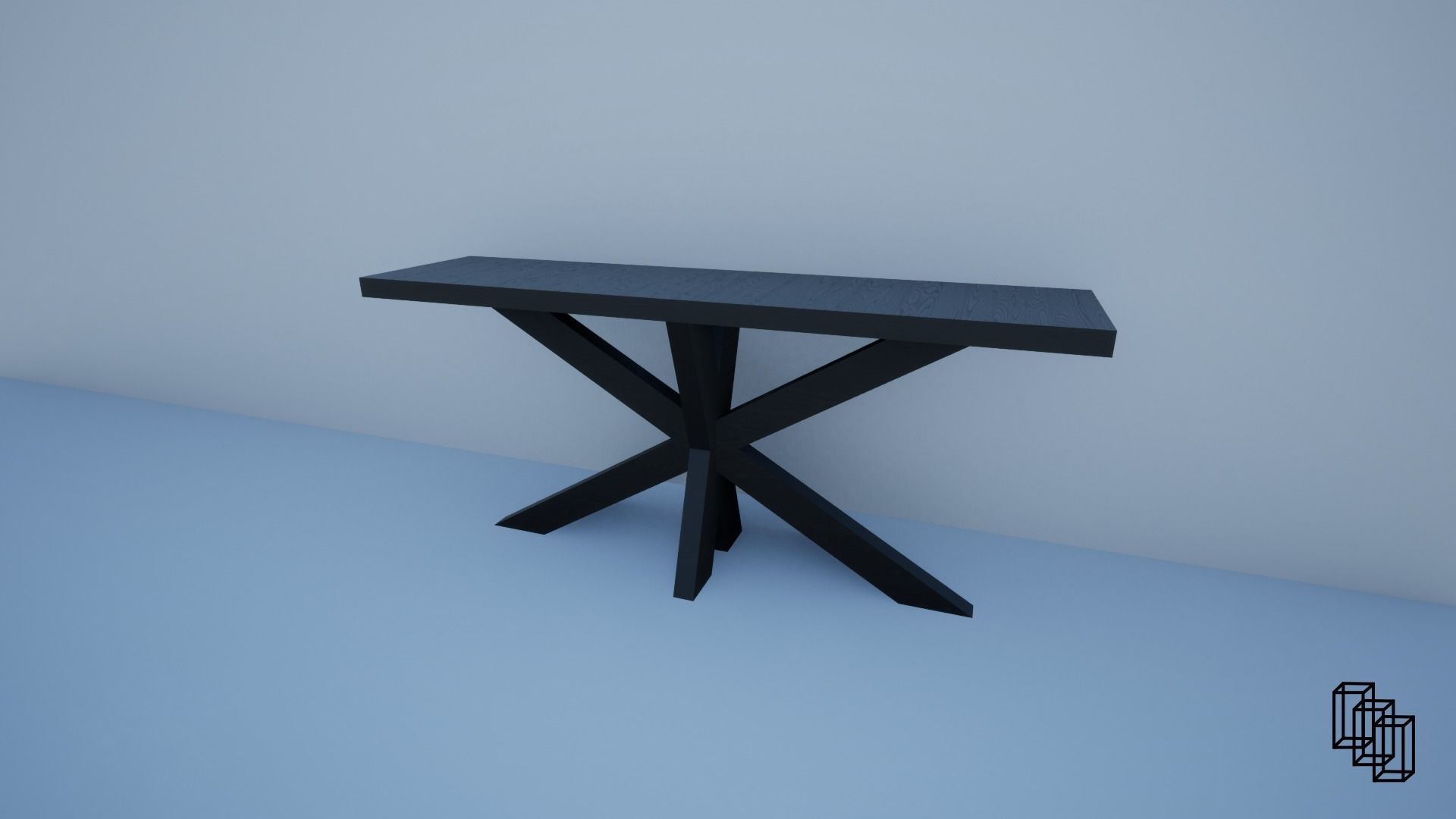 3D model 1960S FRENCH X-BASE CONSOLE TABLE VR / AR / low-poly | CGTrader