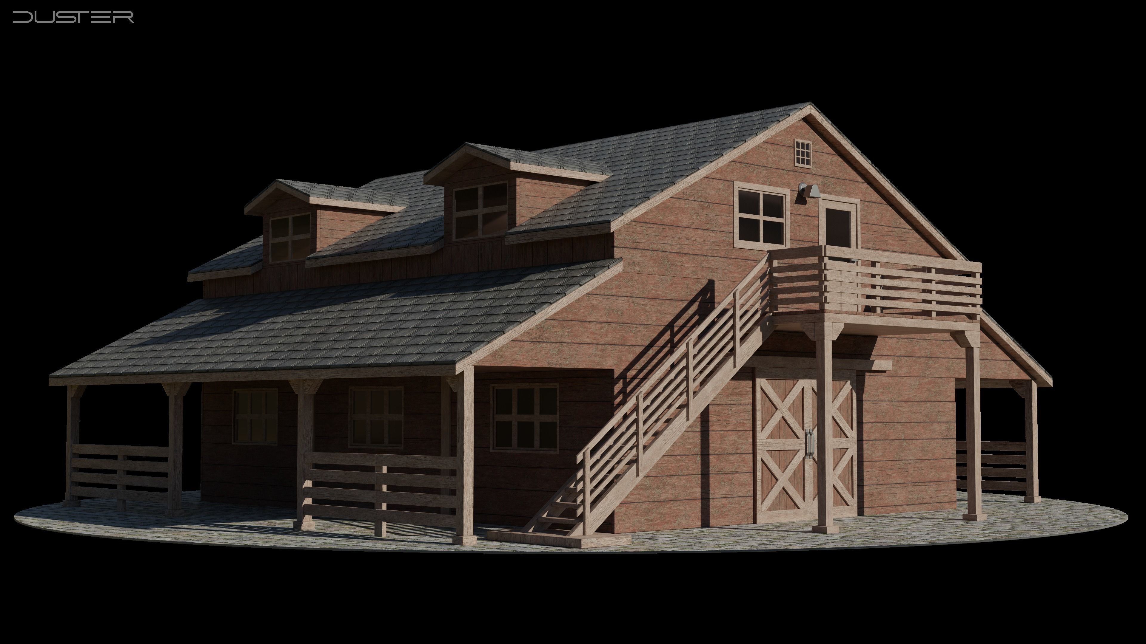 3D model Wooden barn VR / AR / low-poly | CGTrader