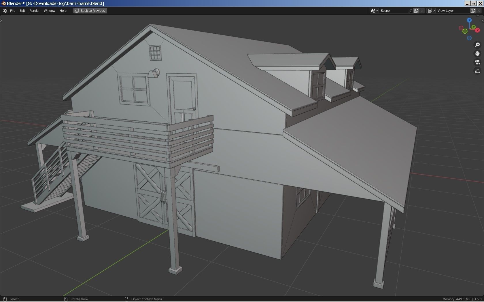 3D model Wooden barn VR / AR / low-poly | CGTrader