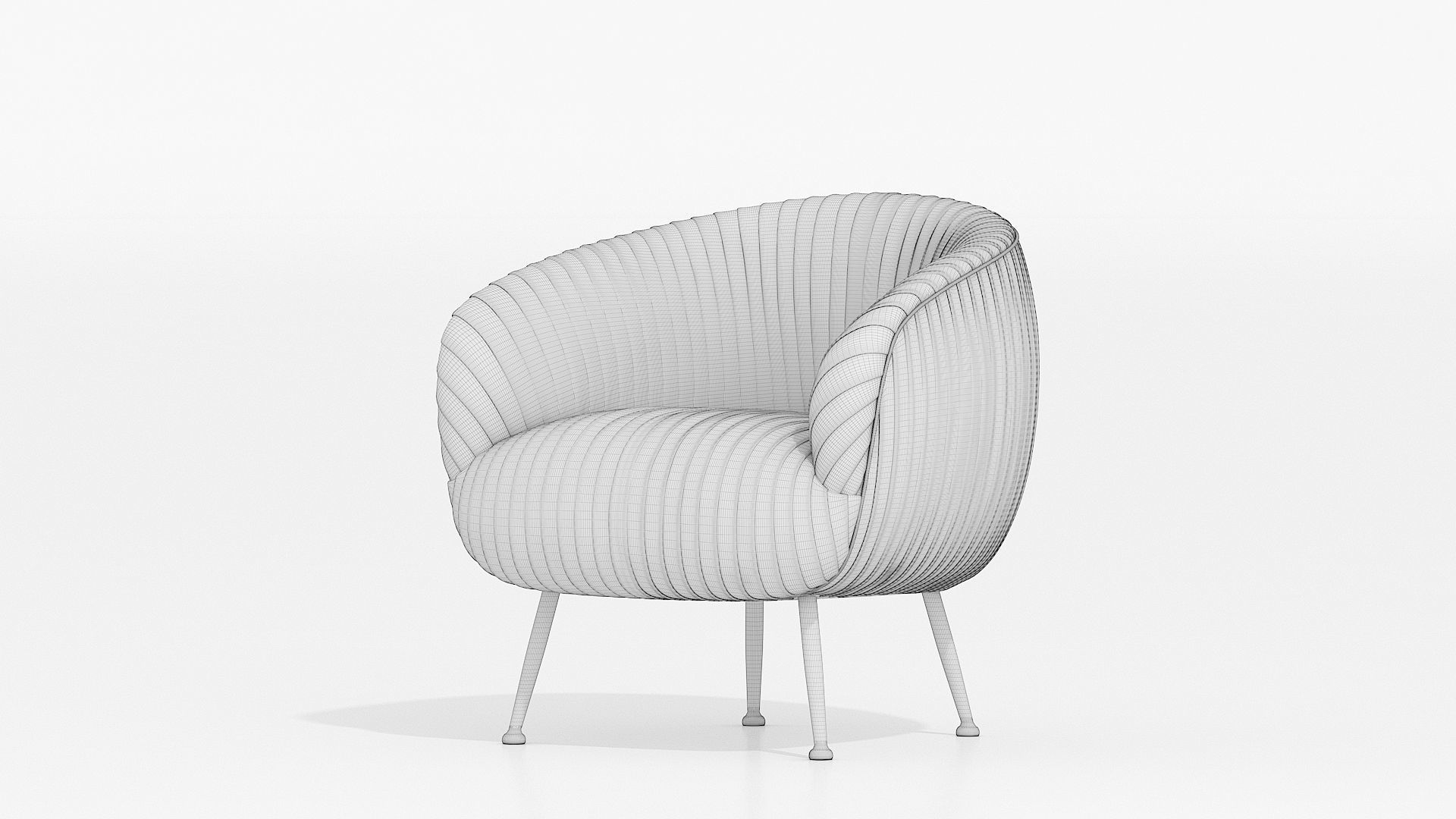Pleated Shell Chair 3D model | CGTrader
