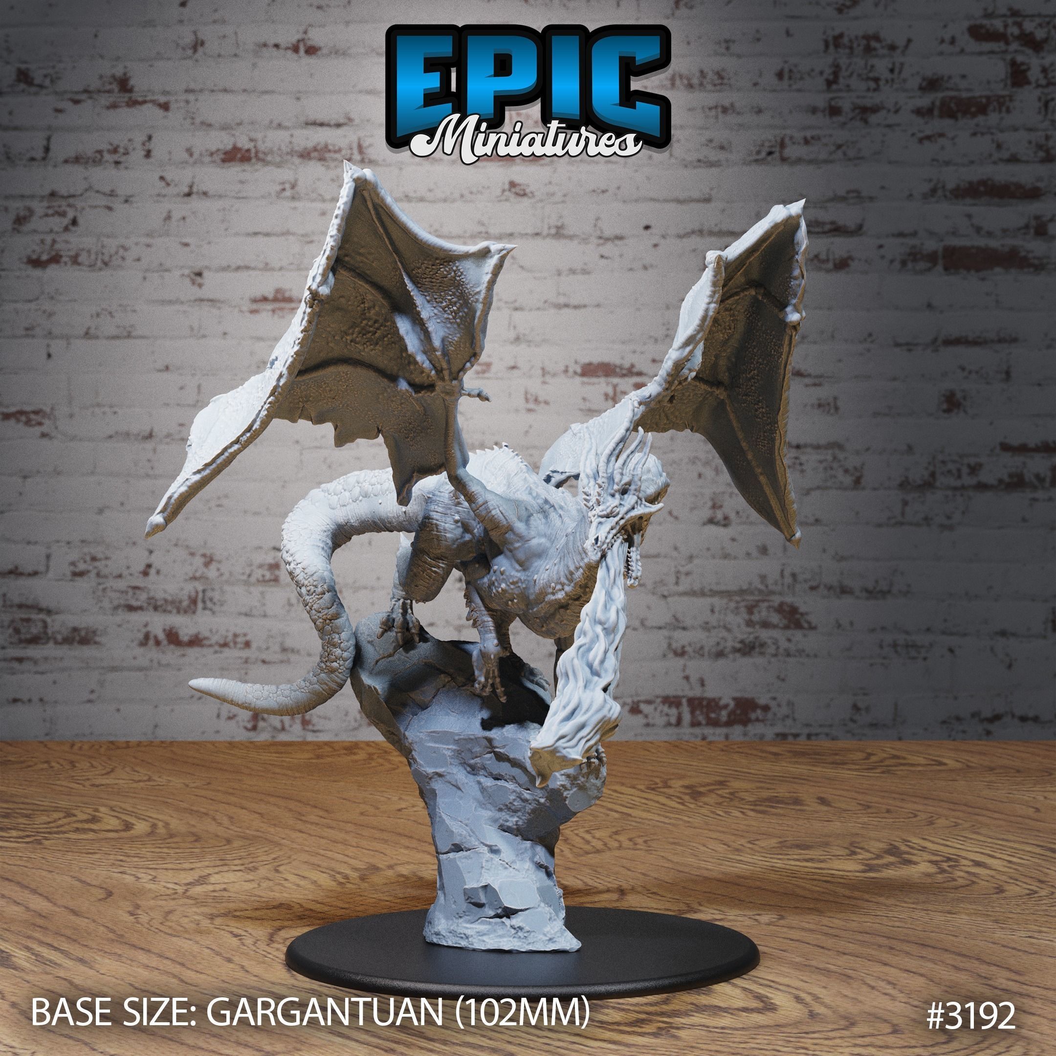 Shadow Dragon Firebreath - DnD Tabletop Miniature 3D Model 3D model 3D ...