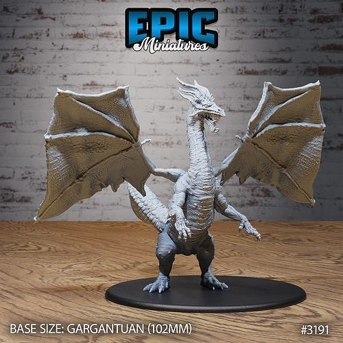 Shadow Dragon Standing - DnD Tabletop Miniature 3D Model 3D model 3D ...