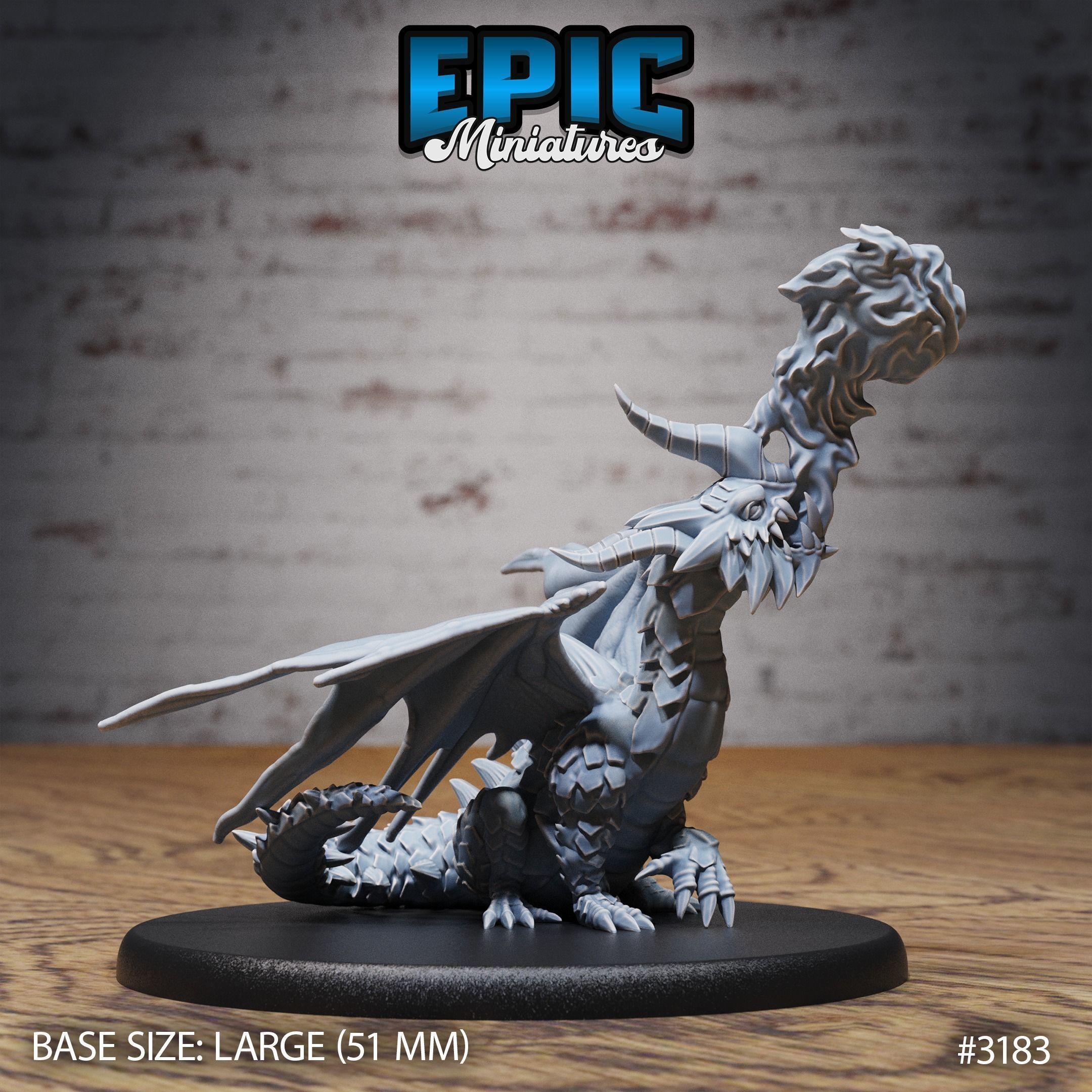 Young Horn Dragon Flame - DnD Tabletop Miniature 3D Model 3D model 3D ...