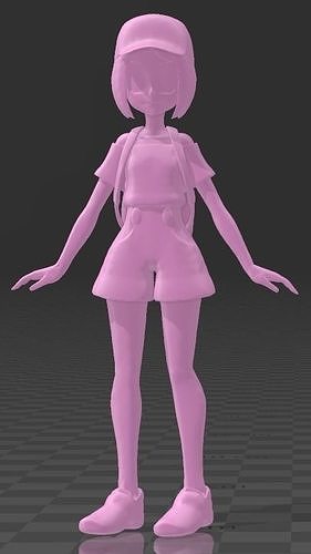Bettie pokemon trainer 3D model 3D printable | CGTrader
