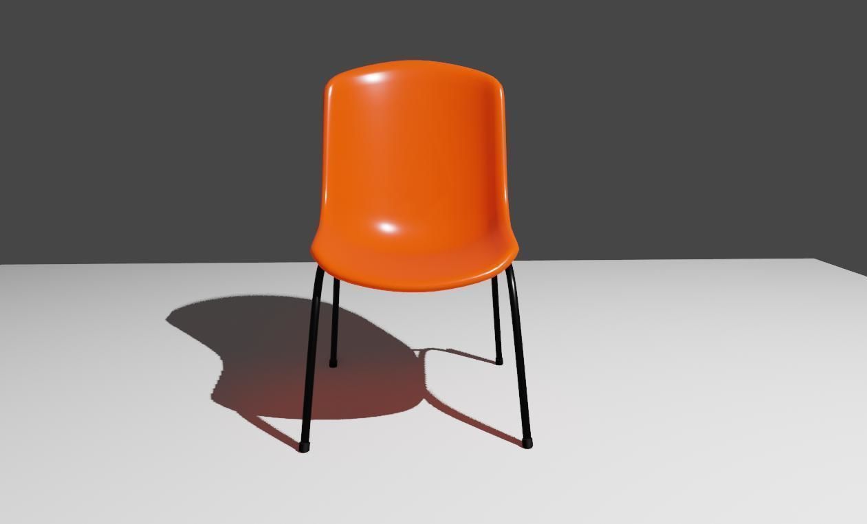 3D model Plastic Shell Chair - Cadeira Concha VR / AR / low-poly | CGTrader